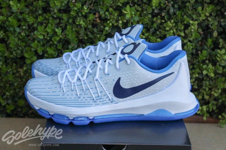 Nike KD 8 White Midnight Navy Photo Blue Yellow - Sneaker Bar Detroit