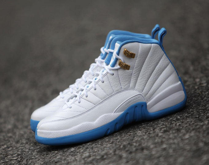 Air Jordan 12 GS White Metallic Gold University Blue - Sneaker Bar Detroit