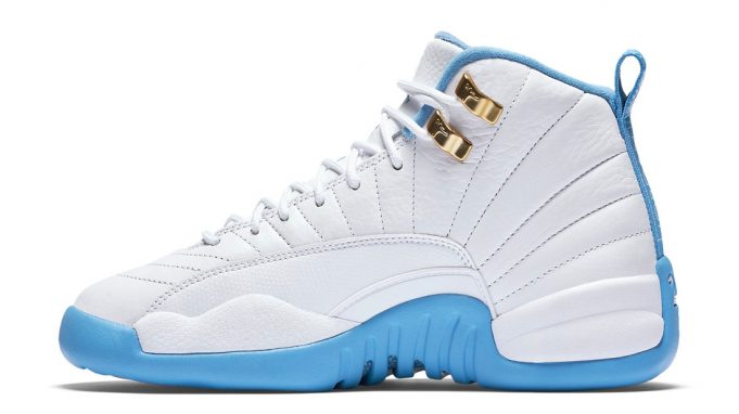 Air Jordan 12 GS White Metallic Gold University Blue - Sneaker Bar Detroit