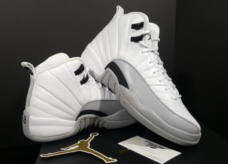Air Jordan 12 Barons White Grey Black - Sneaker Bar Detroit