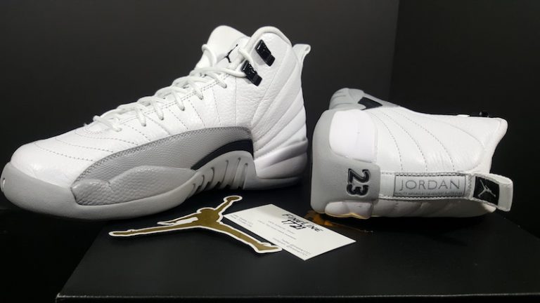 Air Jordan 12 Barons White Grey Black - Sneaker Bar Detroit