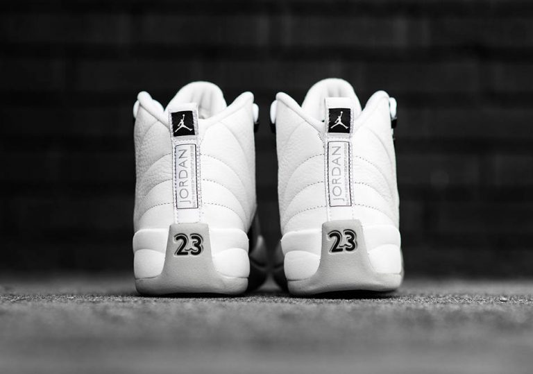 Air Jordan 12 Barons White Grey Black - Sneaker Bar Detroit