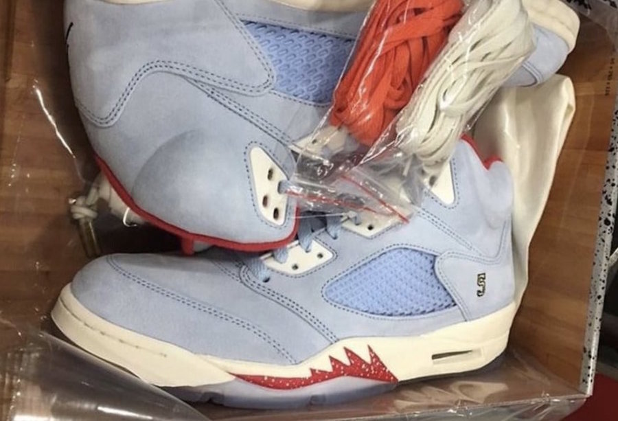 Trophy Room Air Jordan 5 Ice Blue University Red Release Date - SBD