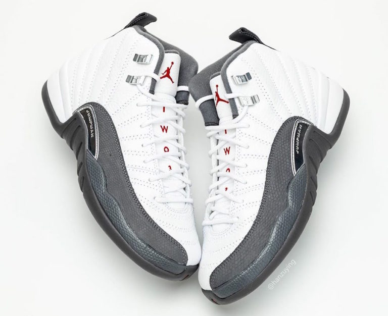 Air Jordan 12 White Dark Grey Gym Red 130690-160 Release Date - SBD