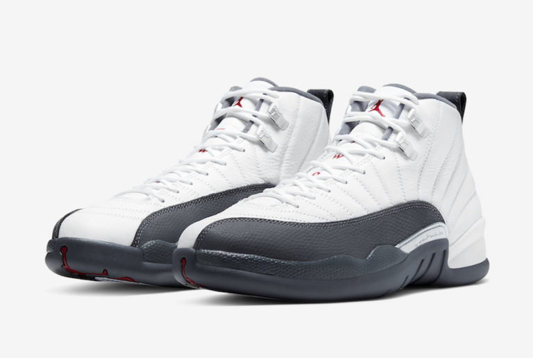 Air Jordan 12 White Dark Grey Gym Red 130690-160 Release Date - SBD