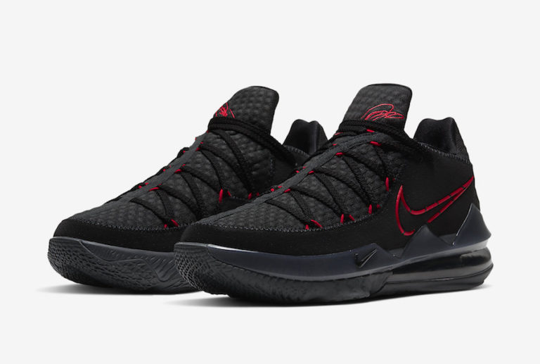 Nike LeBron 17 Low Bred Black University Red CD5007-001 Release Date - SBD