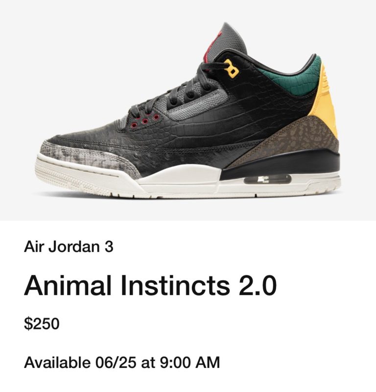 Air Jordan 3 Animal Instinct Pack CK4344-002 CV3583-003 Release Date - SBD