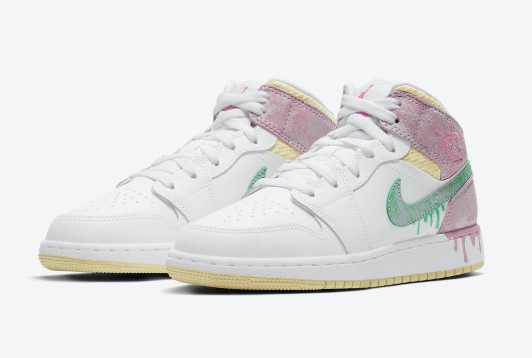 Air Jordan 1 Mid GS Paint Drip DD1666-100 Release Date - SBD