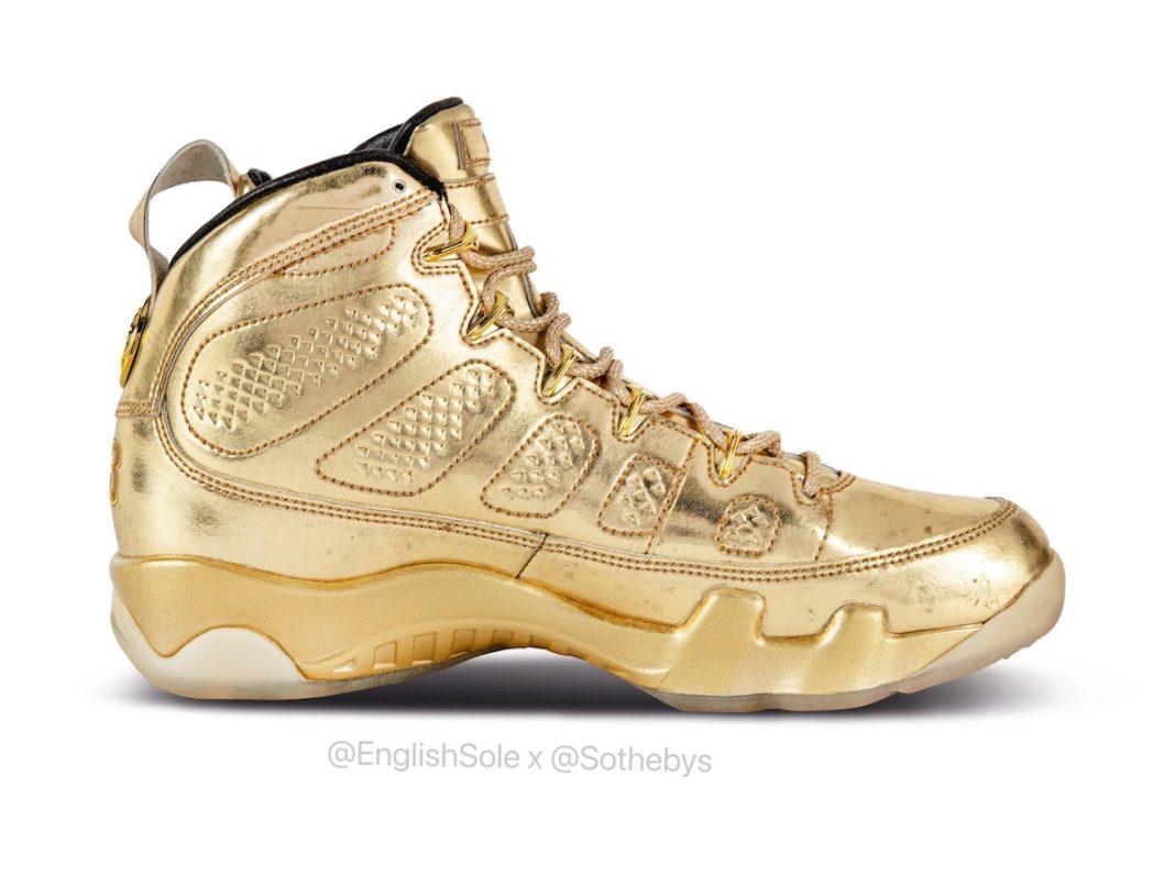 Usher Air Jordan 9 Gold Sample - Sneaker Bar Detroit