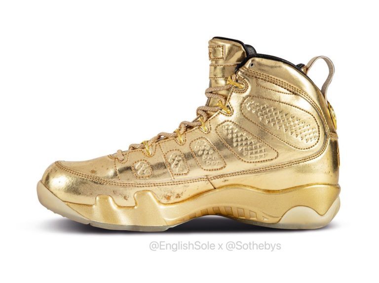 Usher Air Jordan 9 Gold Sample - Sneaker Bar Detroit