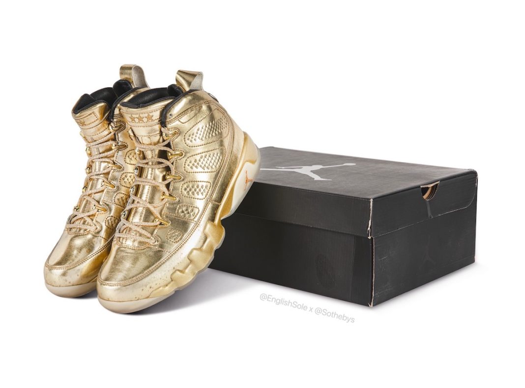 Usher Air Jordan 9 Gold Sample - Sneaker Bar Detroit