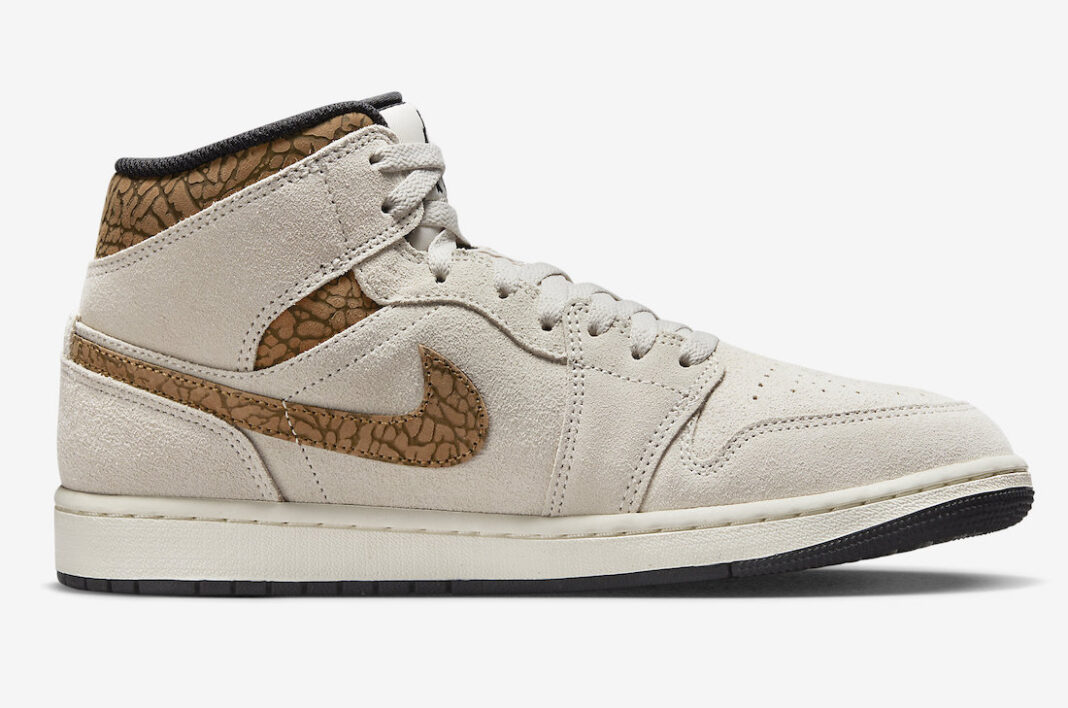 Air Jordan 1 Mid SE Brown Elephant Print DZ4129-102 | SBD