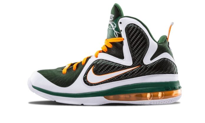 Nike LeBron 9 Miami Hurricanes vs Bright Mango Comparison