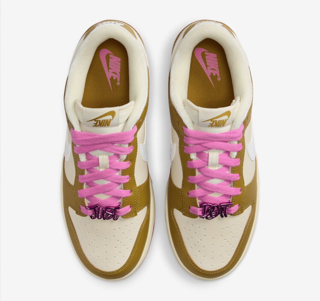 Nike Dunk Low Just Do It Bronzine Playful Pink FD8683-700