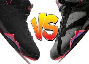 Air Jordan 7 Raptors vs Air Jordan 7 DMP Raptors Comparison