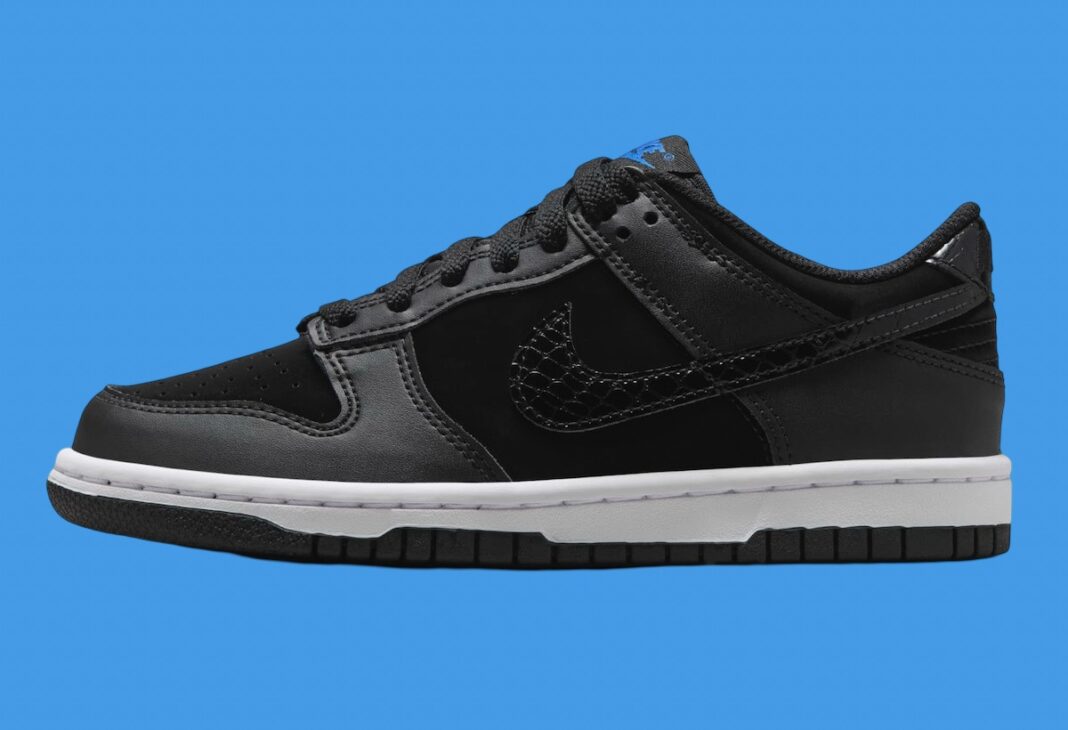 Nike Dunk Low Black Croc Swoosh FV7472-001