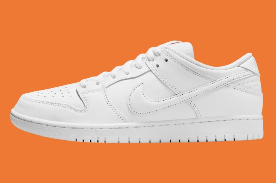 Nike SB Dunk Low Triple White Orange Label FJ1674-100