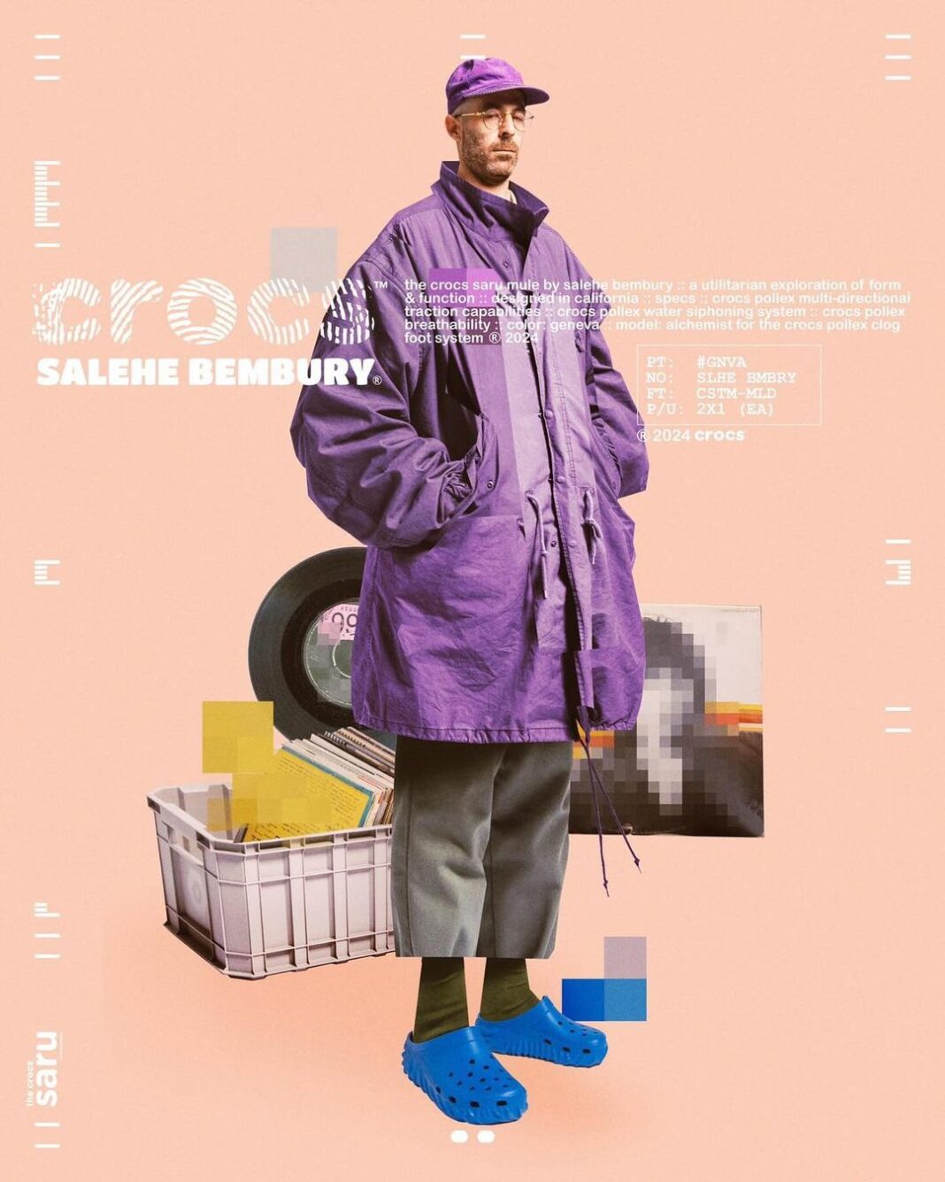 Salehe Bembury x Crocs Saru Mule Geneva Citrine