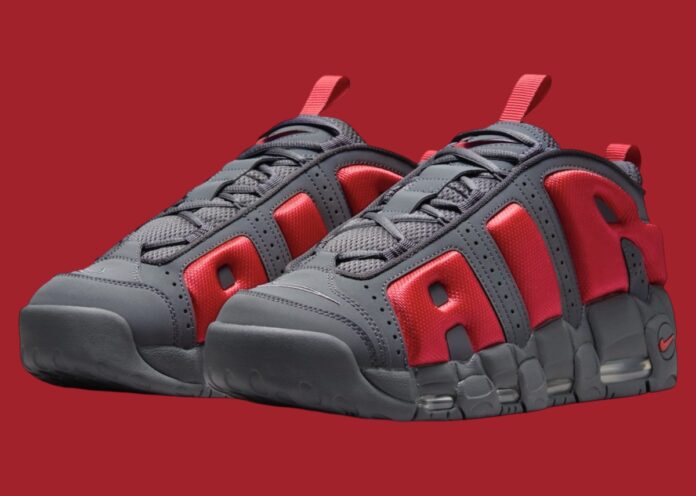 Nike Air More Uptempo Low Dark Grey Light Crimson FZ3055-002