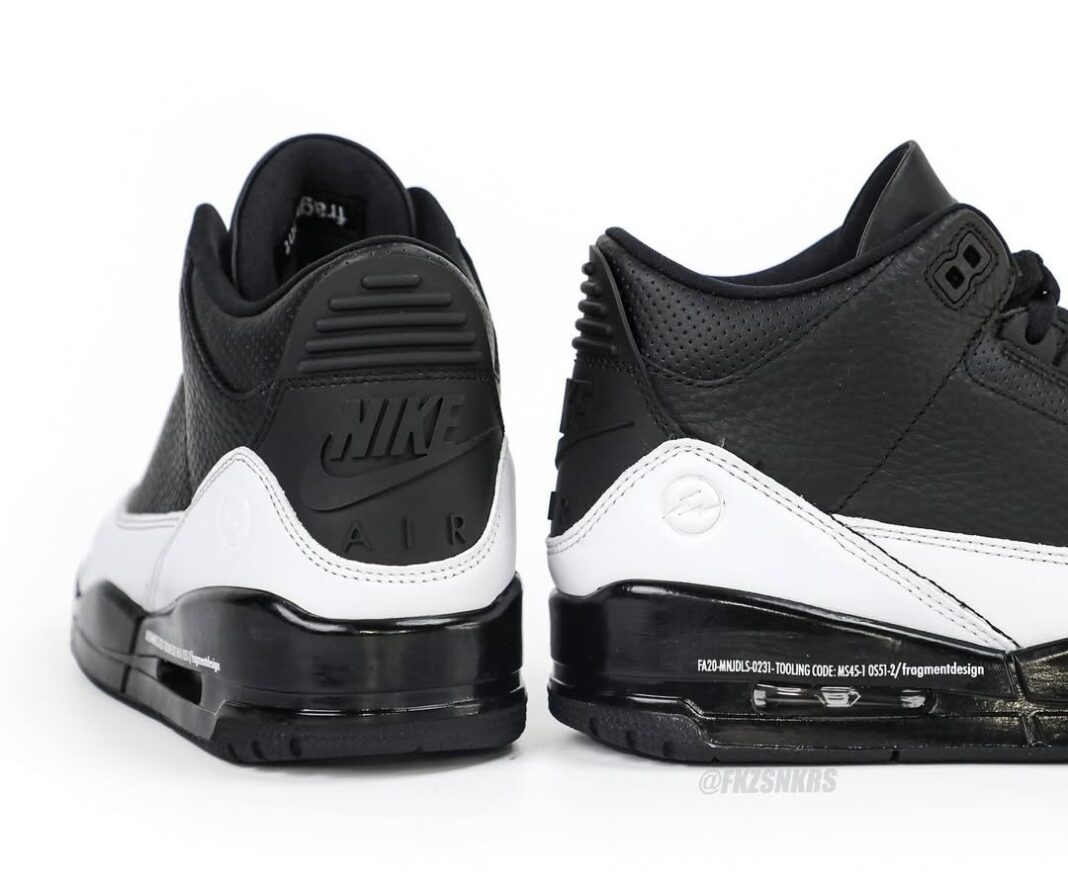 Fragment Design x Air Jordan 3 Black White Sample 2020