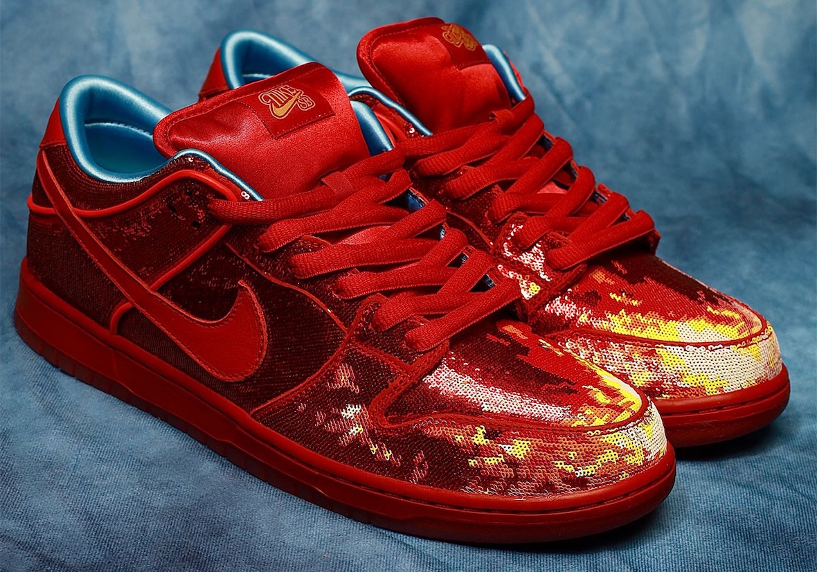 Wizard of Oz Nike SB Dunk Ruby Red Slippers Friends and Family