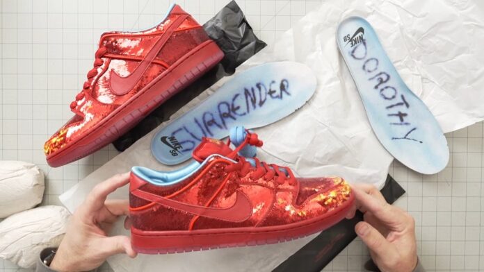 Wizard of Oz Nike SB Dunk Ruby Red Slippers Friends and Family