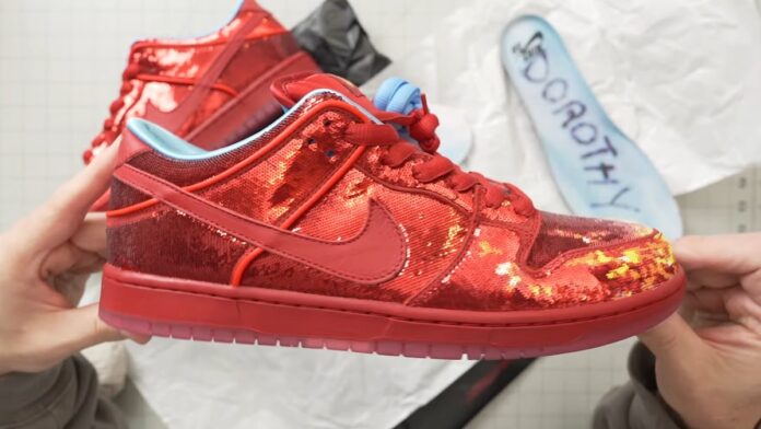 Wizard of Oz Nike SB Dunk Ruby Red Slippers Friends and Family