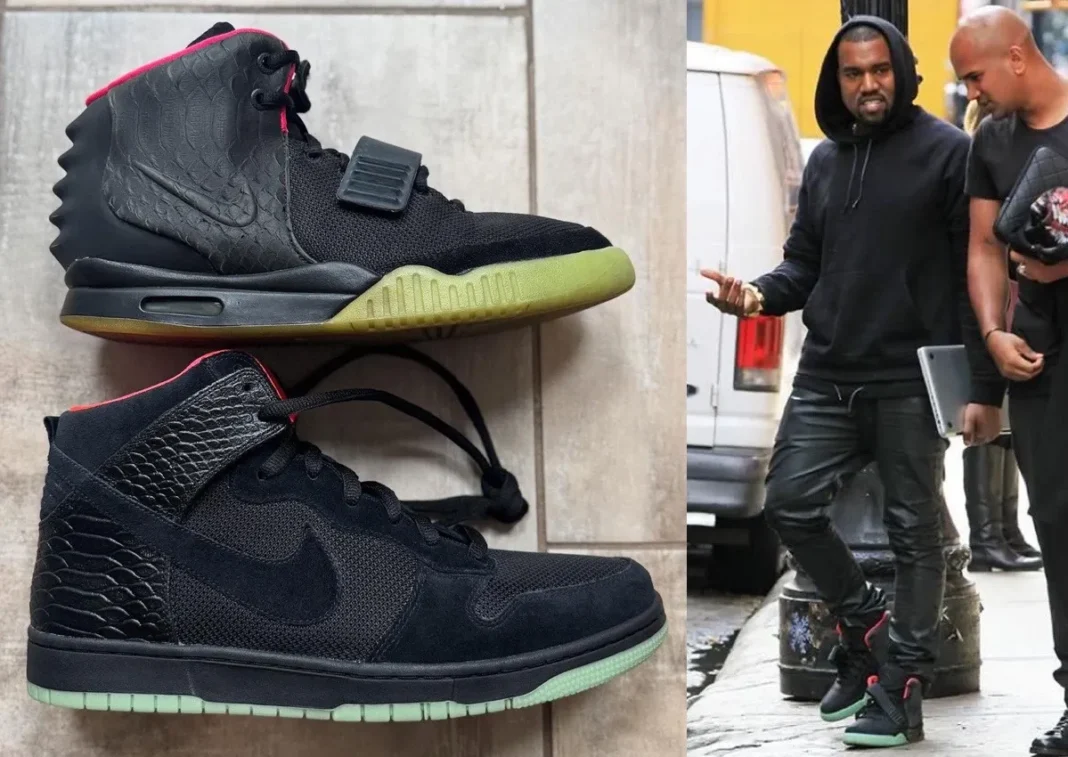 Nike Dunk High Yeezy 2 Solar Red Sample