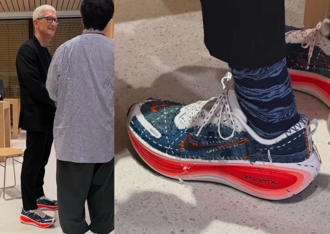 Sashiko Nike Vomero Plus Worn by Tim Cook at Apple Ginza
